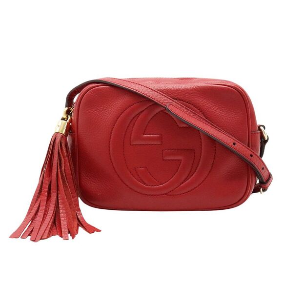Gucci | Bags | Gucci Soho Red Leather Shoulder Bag Preowned | Poshmark
